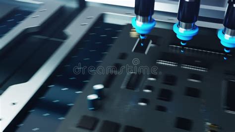 Automated Assembly Line For Microelectronics And Chip Production Stock Footage Video Of
