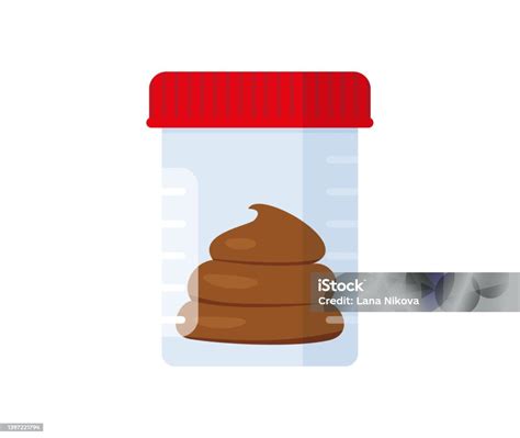 의료 분석 실험실은 플라스틱 항아리에서 소변 대변과 혈액을 검사합니다 평면 스타일의 벡터 일러스트 레이 션 배설물에 대한 스톡 벡터 아트 및 기타 이미지 Istock