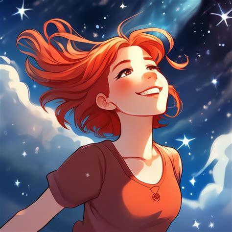 Рыжая девушка и звёздное небо 💔 In 2024