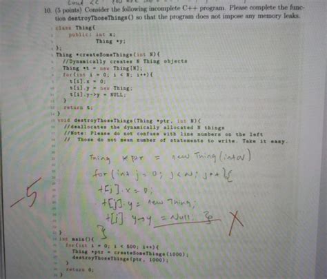 Solved Points Consider The Following Incomplete C Chegg