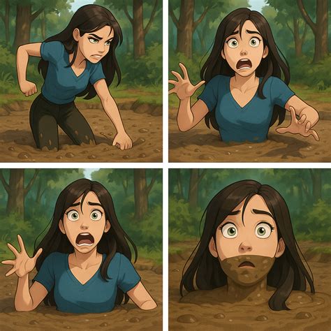 Beautiful Brunette Girl Getting Stuck In Quicksand By Jennazanarbor On