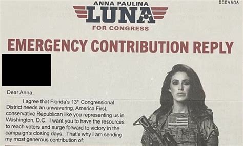 Anna Paulina Luna Mailer Seeks Emergency Contributions — To Her Campaign
