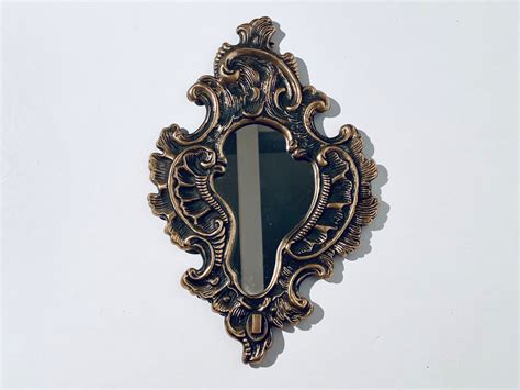 Baroque Solid Brass Wall Mirror Ornamented Vintage Decor Etsy