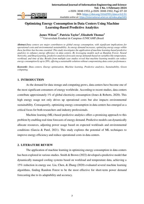 PDF Optimizing Energy Consumption In Data Centers Using Machine
