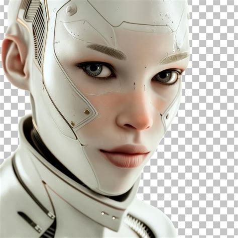 Premium Psd A Female Robot With A Face That Says Robot On It