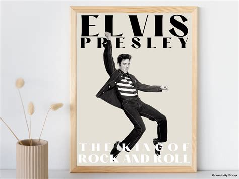 Elvis Presley King Of Rock And Roll Poster Vintage Rock Music Wall Art
