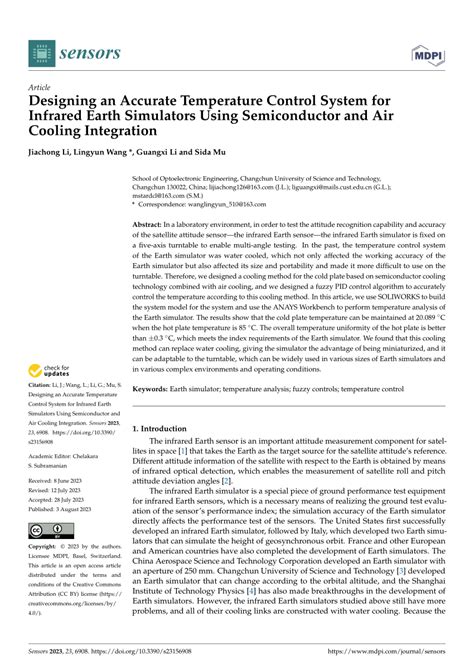 Pdf Designing An Accurate Temperature Control System For Infrared Earth Simulators Using