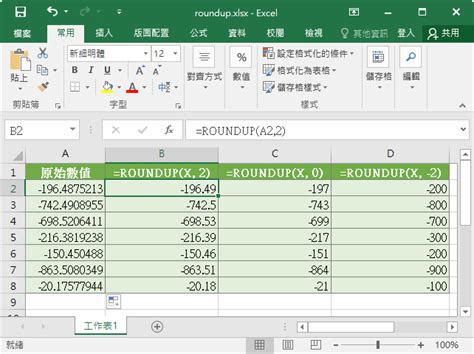 Excel 四捨五入、無條件進位、無條件捨去公式，相關函數用法教學 G T Wang