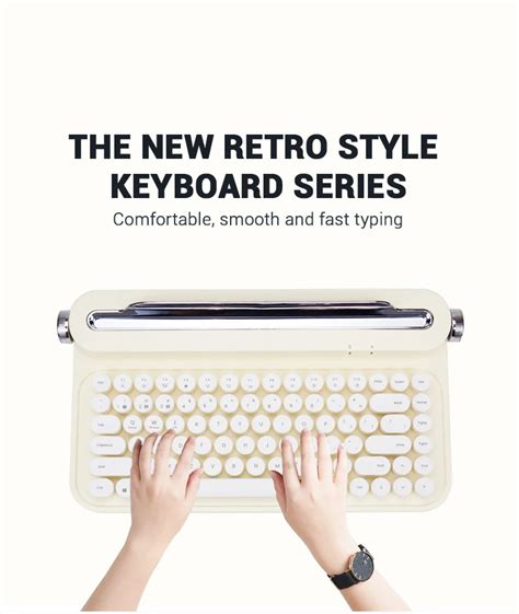 Retro Punk Wireless Typewriter Keyboard 86 Keys For Ipad