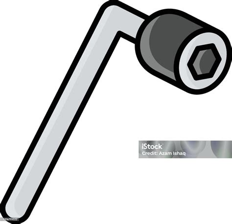 휠 브레이스 1피스 L 형상 컨셉 로리 타이어 소켓 렌치 벡터 글리프 아이콘 디자인 흰색 배경의 타이어 수리 도구 및 휠 샵 장비 강철에 대한 스톡 벡터 아트 및 기타