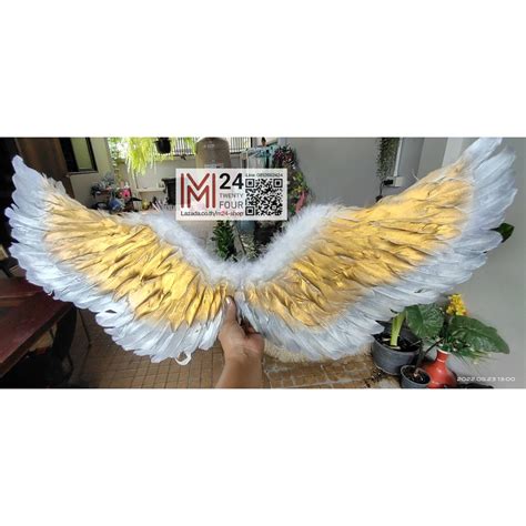 1 อัน 25x80 Cm สีเงินทอง ปีกขนนก ปีกแองเจิล ปีกนางฟ้า ปีกเทวดา ปีกนางฟ้า ปีกนางฟ้าขนนก ปีก