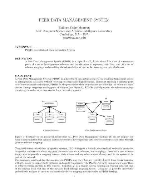 Pdf Peer Data Management System