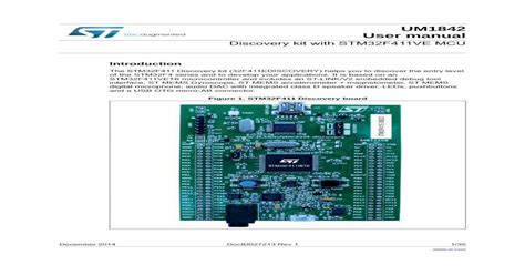 Pdf Figure 1 Stm32f411 Discovery Board Stmicroelectronicsfigure