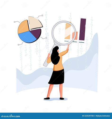 Analyst Looking At Digits And Diagrams Through Magnifying Glass Concept Of Big Data Analysis