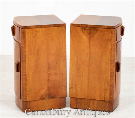 Pair Art Deco Bedside Chests Antique Nightstands