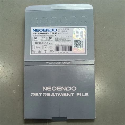 Neoendo Retreatment Rotary Files Standard At ₹ 990 Pack In Pune Id 2853063912573