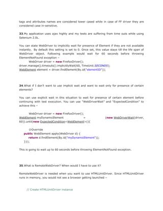 Selenium WebDriver FAQ S PDF