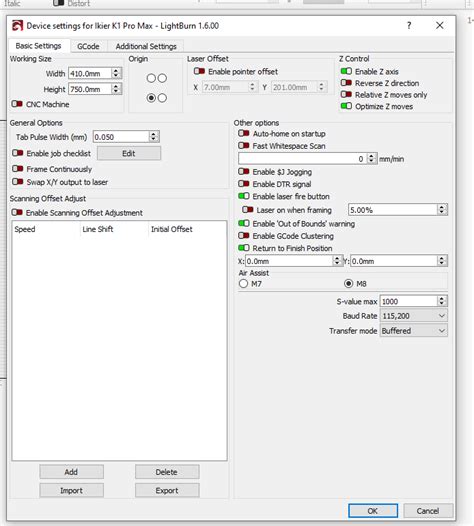 Inconistent Homing Laser Hitting Limit Switches Lightburn Software