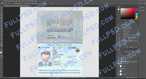 Download South Korea Passport V1 Psd File Photoshop Template Editable