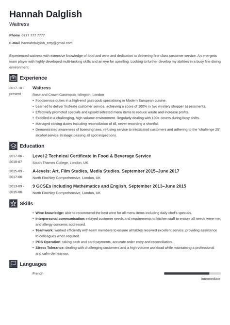 Uk Waitress Cv Example Template Newcast Cv Examples Writing A Cv Waitress Uk Waitress Cv Example Template Newcast Cv Examples Writing A Cv Waitress