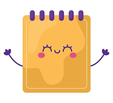 Kawaii Ringed Notebook 21385589 Vector Art At Vecteezy
