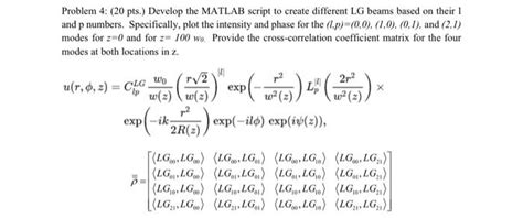 Problem 4 20 Pts Develop The Matlab Script To