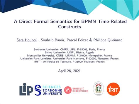 A Direct Formal Semantics For Bpmn Time Related Constructs Presentation Pdf