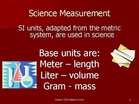 Science Measurement SI Units Adapted From The Metric