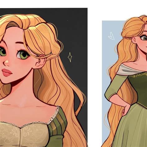 🤍 N A M A N 🤍 On Instagram Rapunzel Concept Art Version 💚💛 I Was In An Art Block So I Was