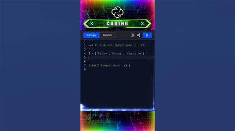 Python Program To Find Longest Word In List Python Coding Algorithm Tipsandtricks Shorts