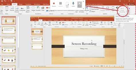 ezit screen recording function on powerpoint