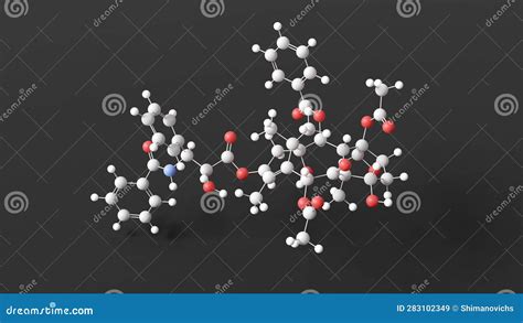 Paclitaxel Molecule Molecular Structure Antineoplastic Agents Ball And Stick 3d Model