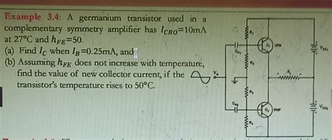 Example 3 4 A Germanium Transistor Used In A Complementary Symmetry Ampl