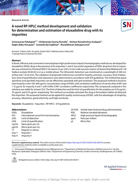 A Novel Rp Hplc Method Development And Validation For Determination And