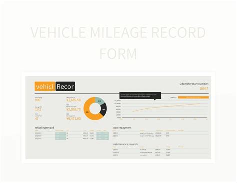 Vehicle Mileage Record Form Excel Template And Google Sheets File For Free Download Slidesdocs