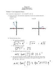 Physics 141 Homework 1 On Vector Components And Addition Course Hero