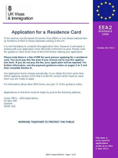 Old Eea 2 Residence Card Form Pdf Cheque Payments