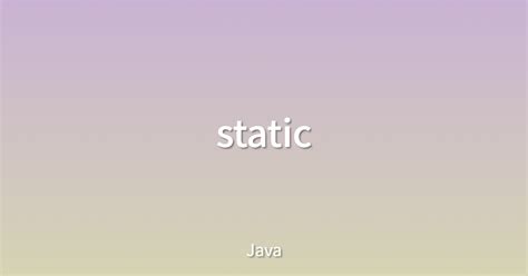 Java Static