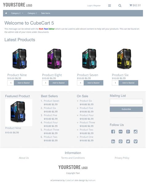 Minimaliser Skins Cubecart