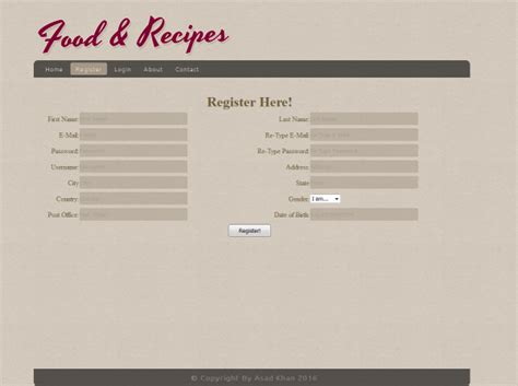 Free Download Food And Recipe Management System Project In Php With Source Code And Database Mysql