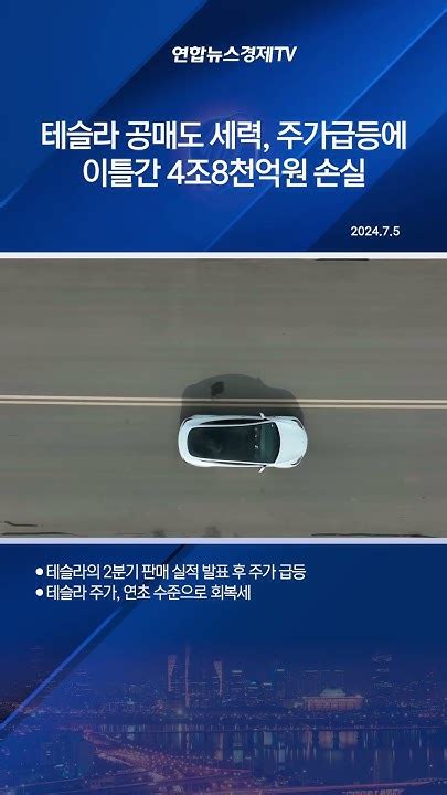 테슬라 공매도 세력 주가급등에 이틀간 4조8천억원 손실 Youtube