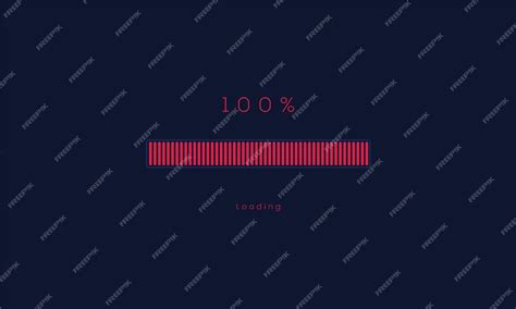 Premium Vector 100 Percent Uploading Progress Bar Red Loading And Processing Menu Bar Design