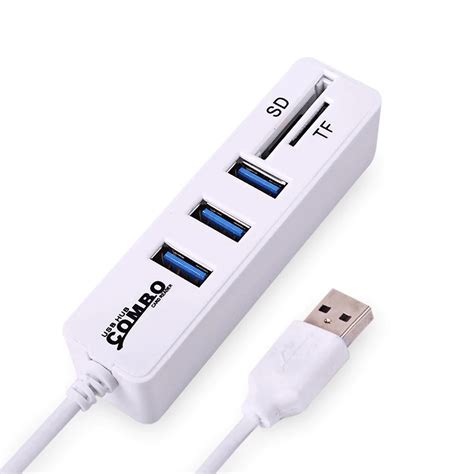 Jual Usb Hub 3 Port Combo Card Reader Usb 2 0 Hub 2 In 1 Support 1tb Shopee Indonesia