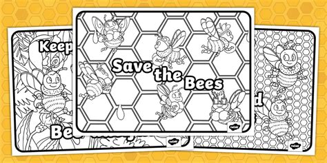 Save The Bees Colouring Posters Teacher Made Twinkl
