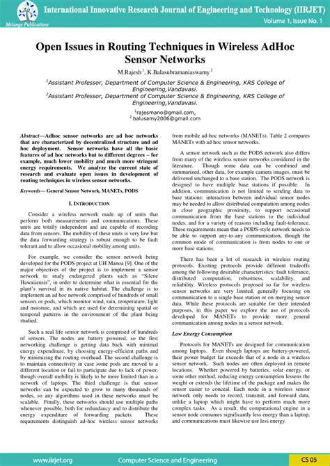 Pdf Open Issues In Routing Techniques In Wireless Adhoc Sensor Networks