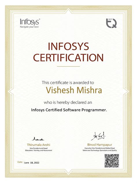 Infosys Certified Software Programmer Pdf