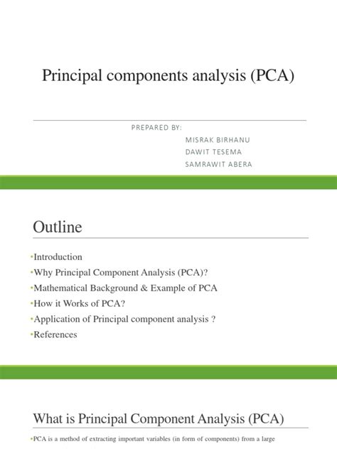Principal Components Analysis Pca Final Pdf Principal Component