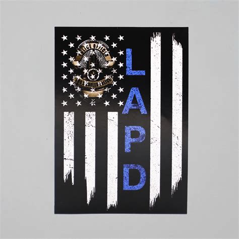 Lapd Thin Blue Line Flag Sticker Los Angeles Police Foundation Store