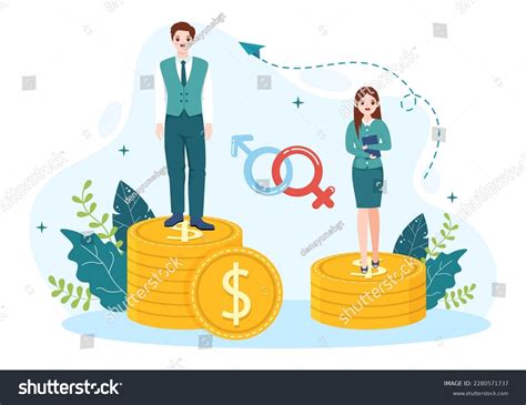 Sexism Illustration Gender Inequality Between Men Stock Vector Royalty