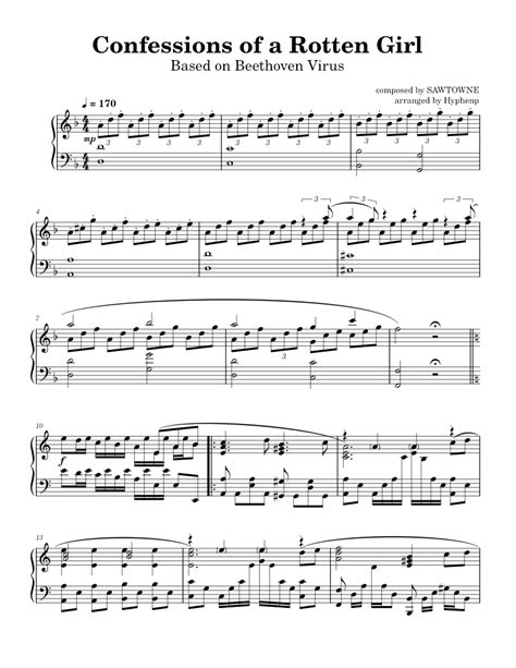 Confessions Of A Rotten Girl Sawtowne Sheet Music With Chords For